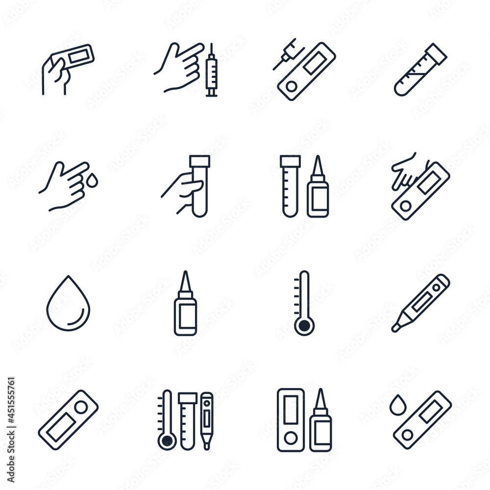 set of Antibody Test Kit elements symbol template for graphic and web ...