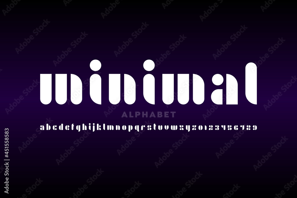Minimal style font design, alphabet letters and numbers vector ...