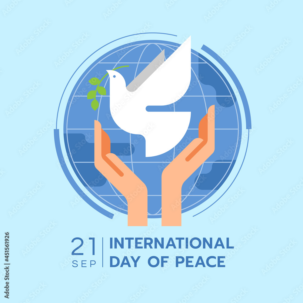 International day of peace - hands are letting the dove of peace to fly ...