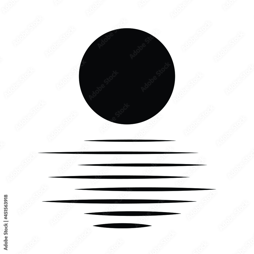 moon shadow on the surface of water, moonlight on the sky Stock Vector ...