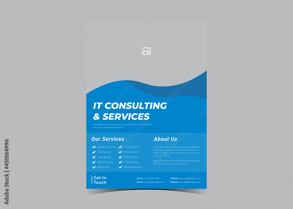 IT service and management flyer template idea sample. Virtual IT ...