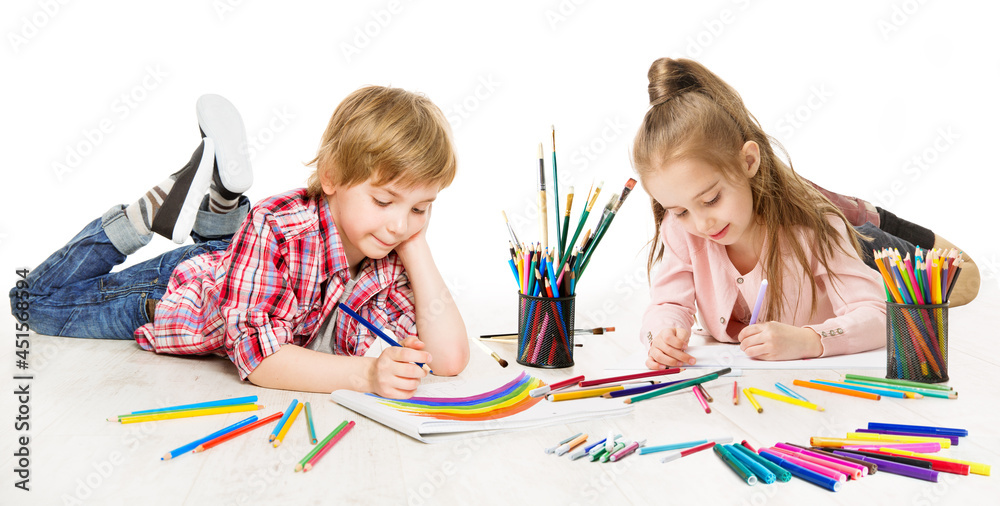 Kids Drawing and Painting. Child Creative Development. Preschooler ...