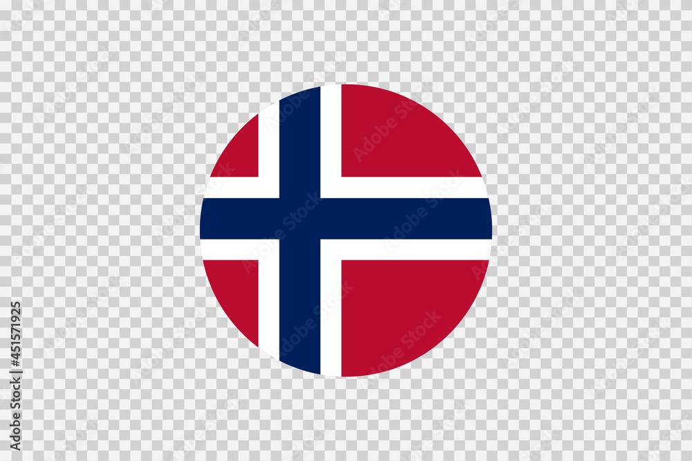 Vetor de Norway flag in circle shape isolated on png or transparent ...