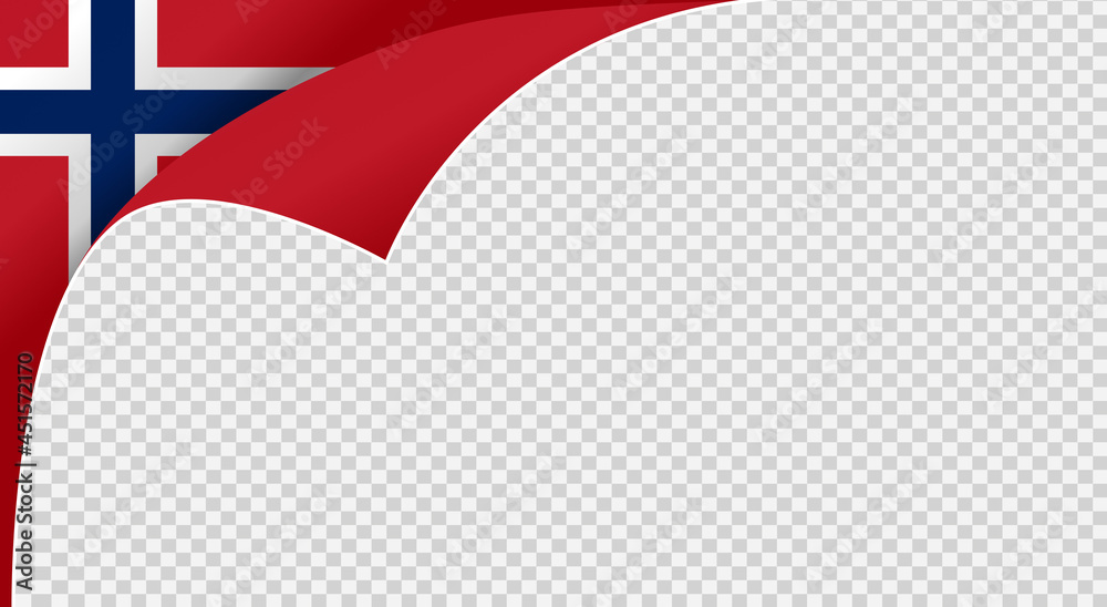 Curled corner Norway flag isolated on png or transparent background ...
