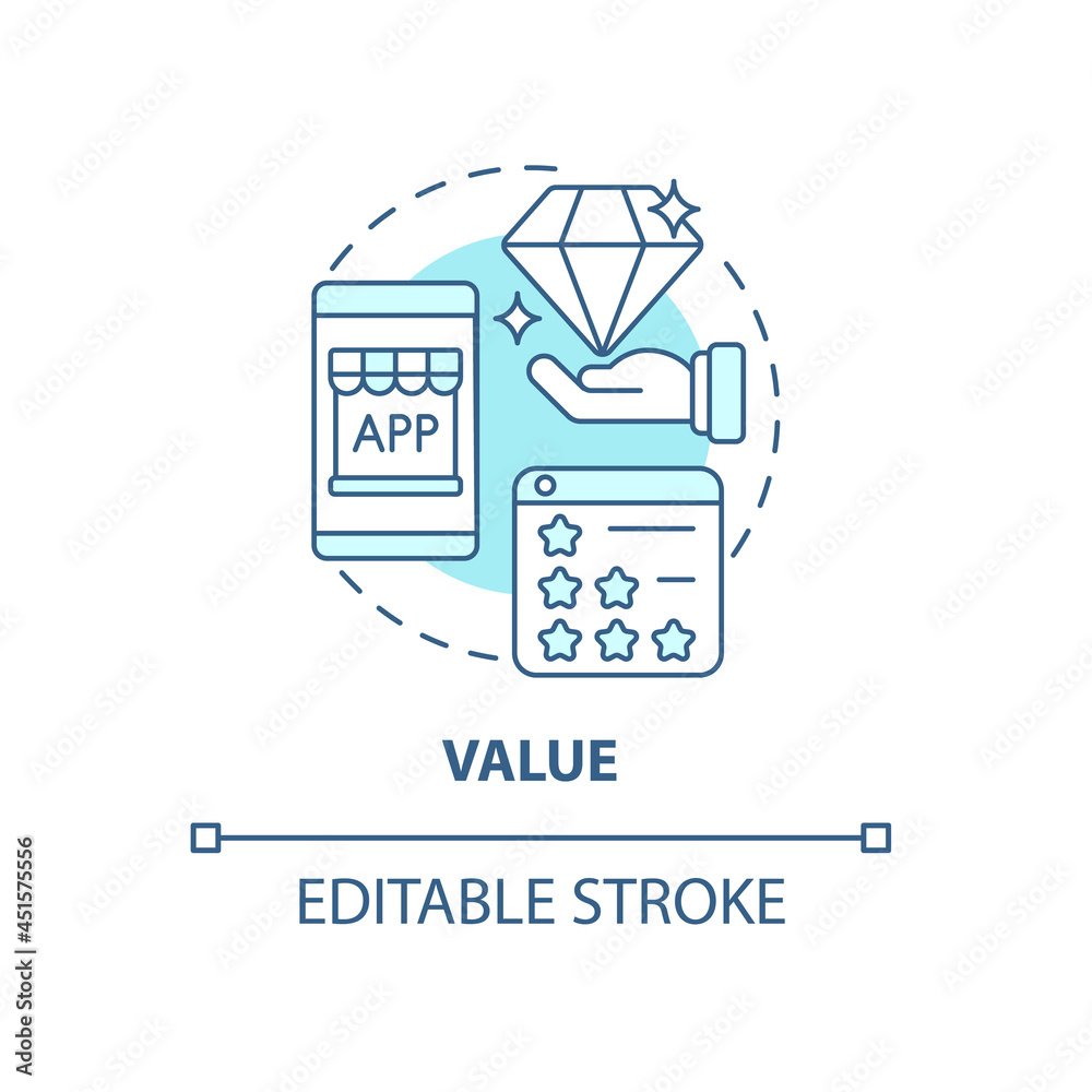 Product value concept icon. UX principle abstract idea thin line ...