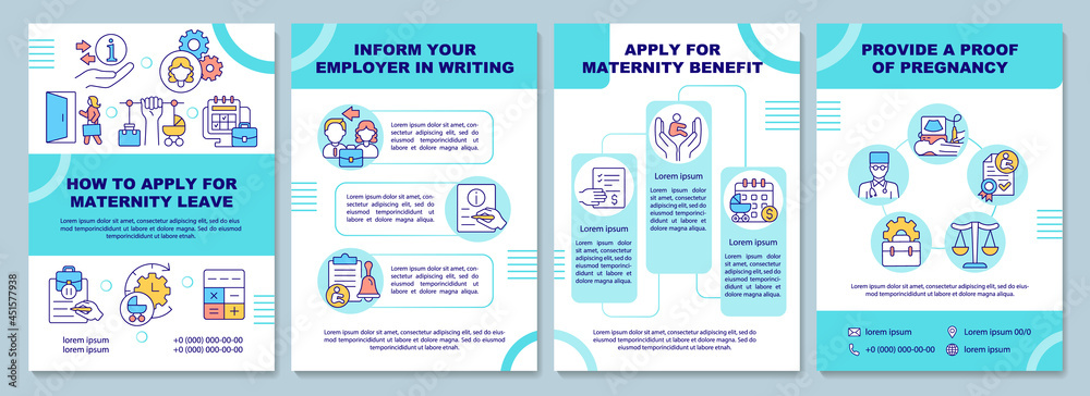 How to apply for maternity leave brochure template. Flyer, booklet ...