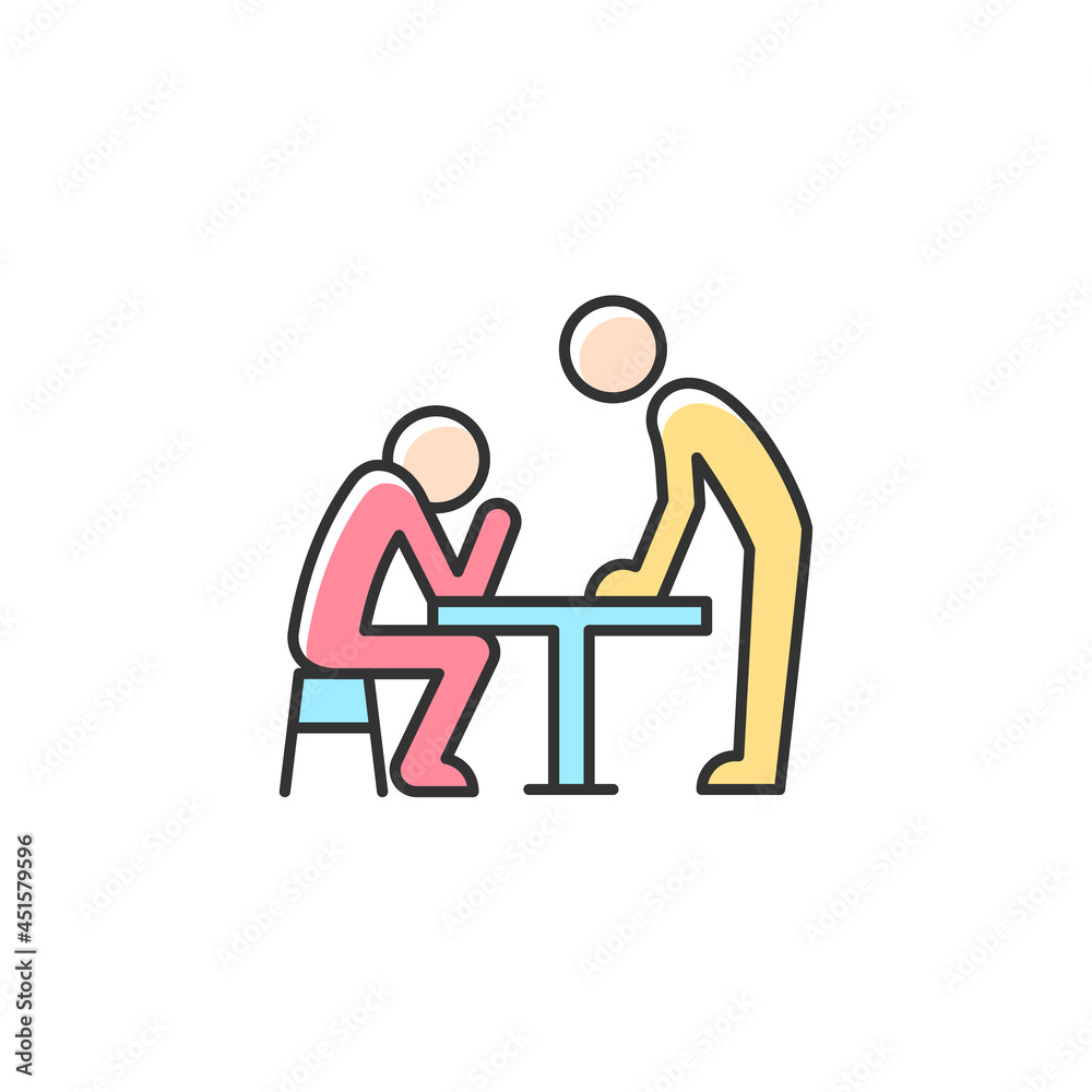 Body language RGB color icon. Nonverbal communication. Physical ...