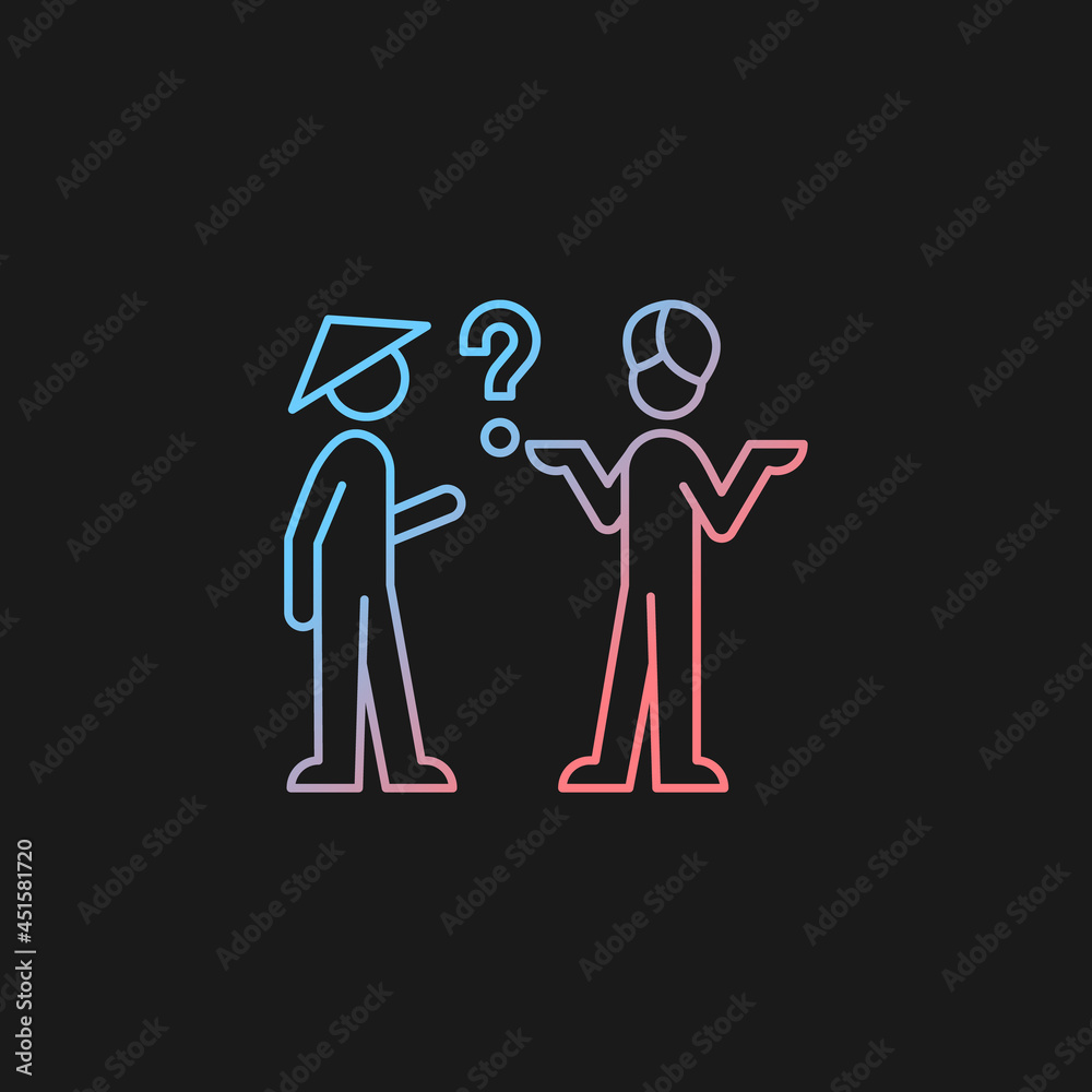 Cultural barriers gradient vector icon for dark theme. Cross-cultural ...