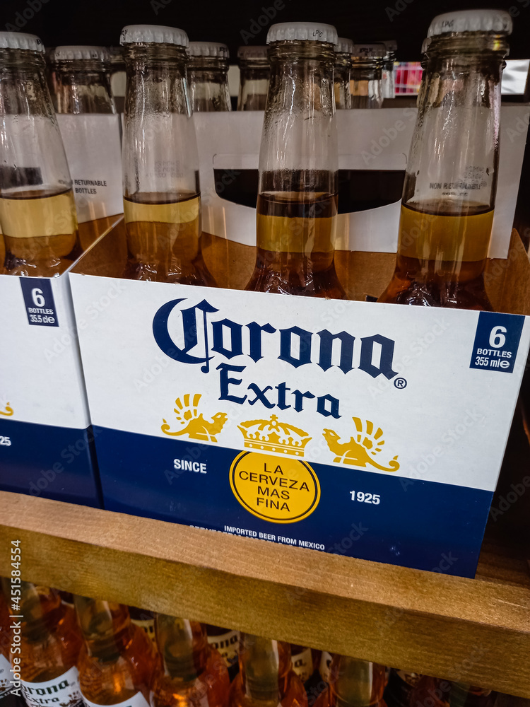 Bottles of Corona Extra Beer one of the top-selling beers worldwide ...
