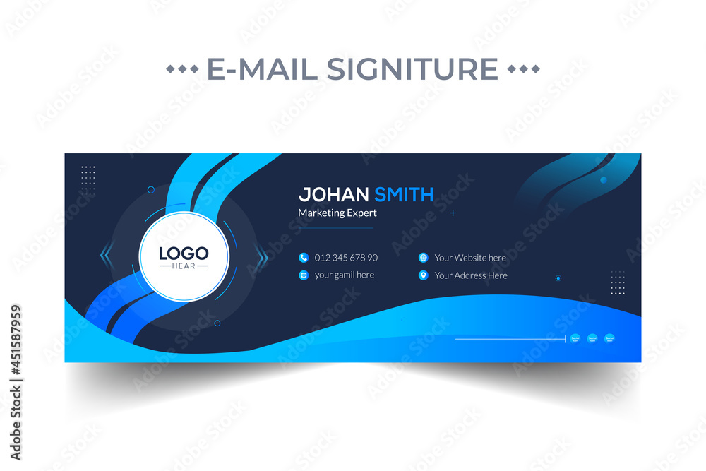 Modern email signature template or email footer and personal social ...