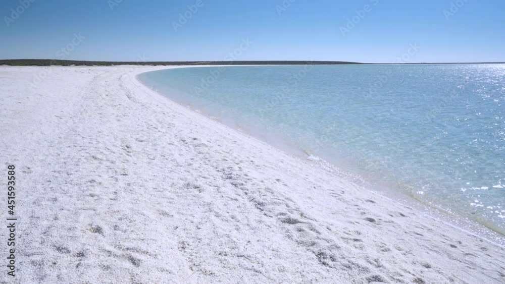 a slow motion clip of shell beach at shark bay in western australia ...