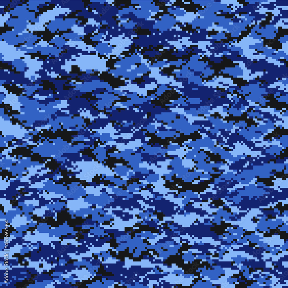 Digital camouflage seamless pattern. Abstract modern pixel camo texture ...