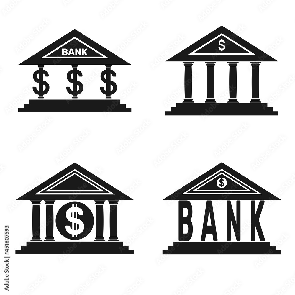 Four bank logos in black Stock Vector | Adobe Stock