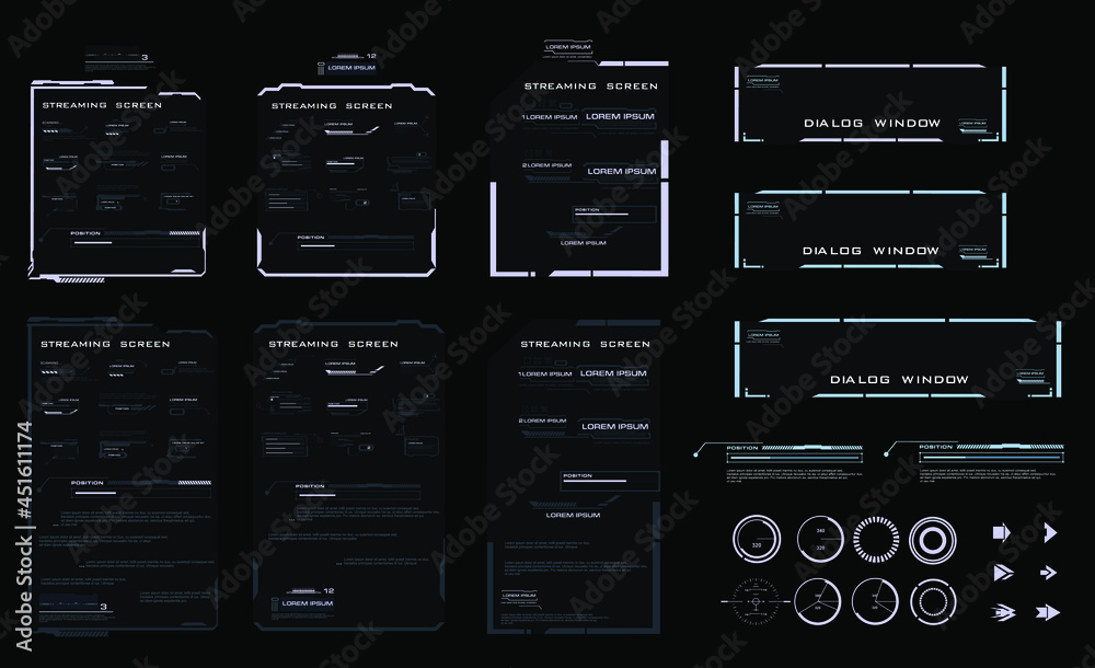 Set HUD elements for the user interface. Modern dialog boxes and ...