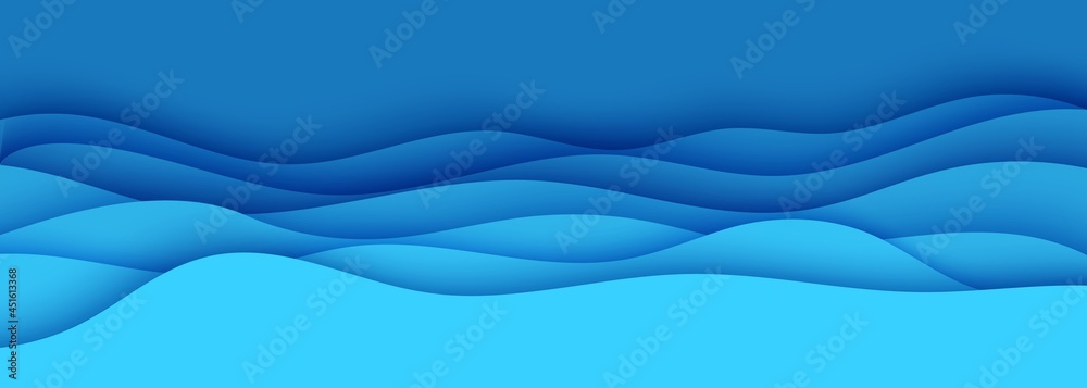 Wavy border in paper cut style. 3d abstract background with cut out ...