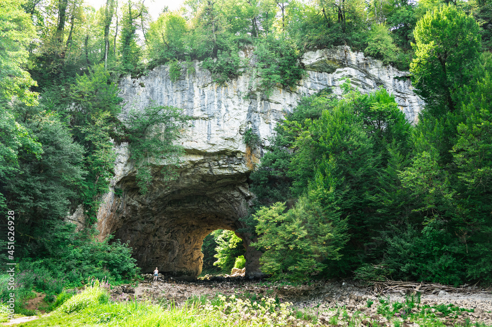 Natural stone arch bridge in the Rakov Škocjan Landscape Park Stock ...