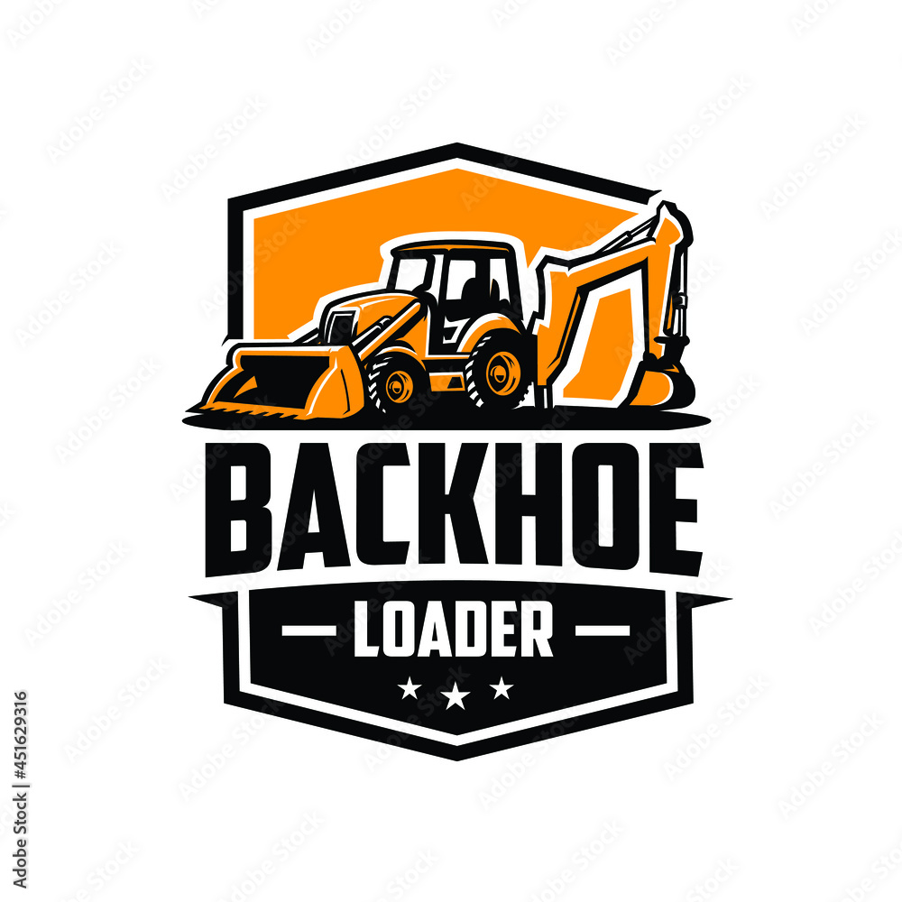 Backhoe Loader Company Ready Made Logo Design Stock Vector | Adobe Stock