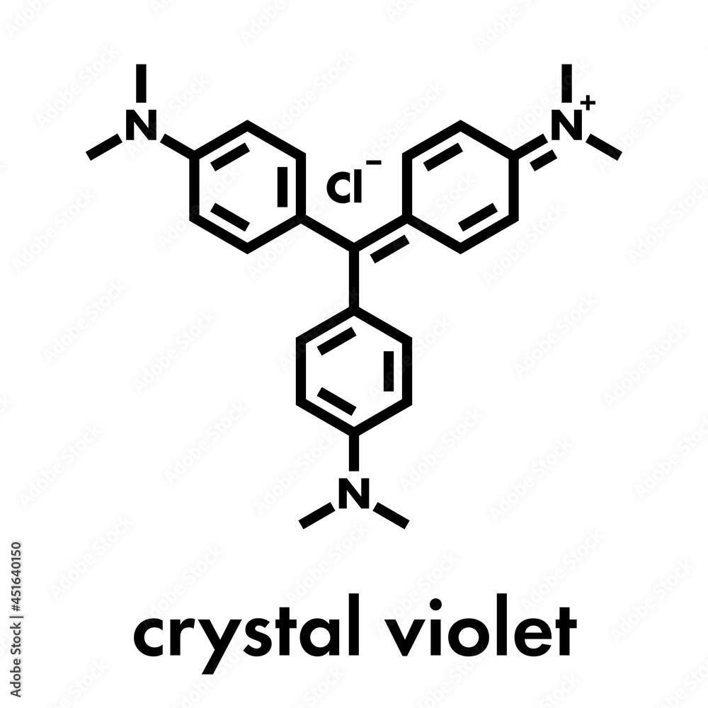 Crystal (gentian) violet molecule. Dye used in Gram staining of ...