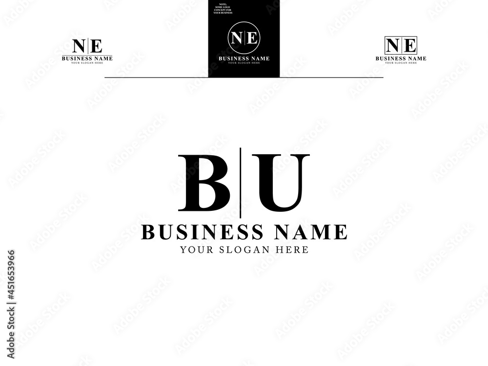 Letter BU Logo, Monogram bu logo icon vector with Abstract B&U unique ...