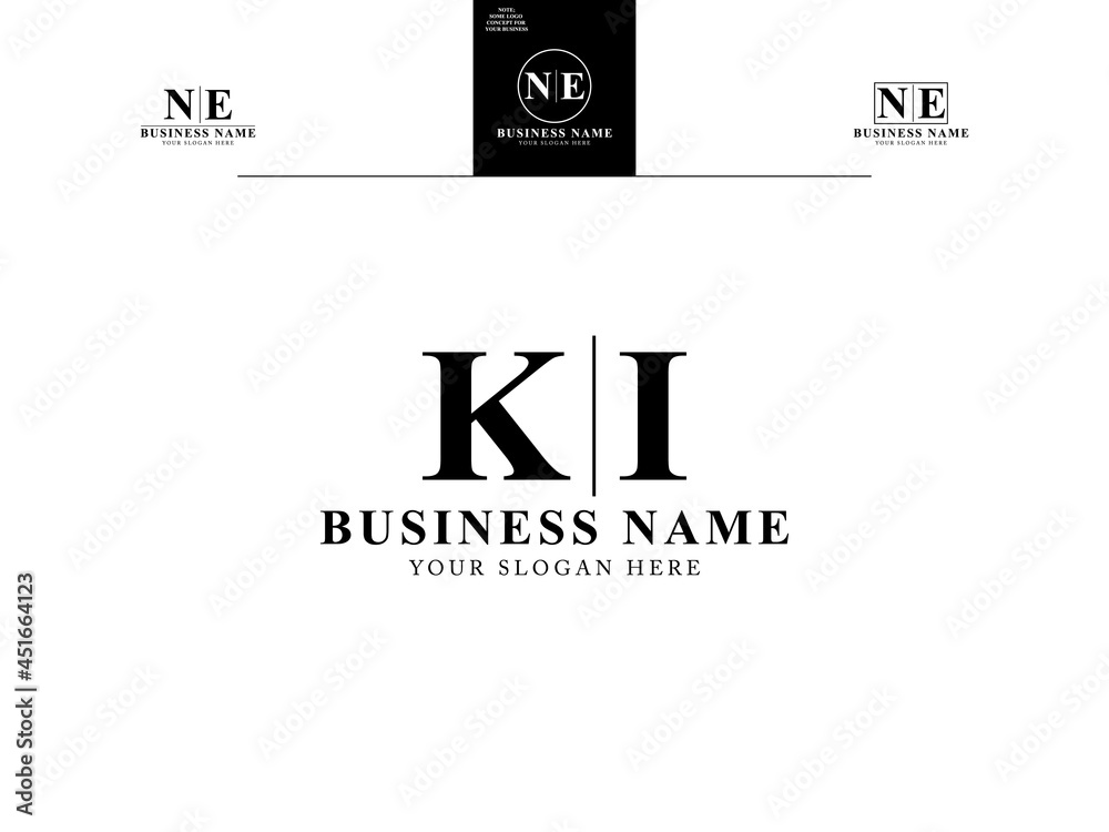 Letter KI Logo Design, Monogram ki logo icon vector with Abstract K&I ...