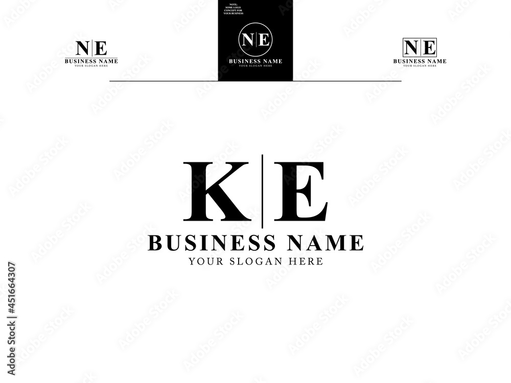 Letter KE Logo Design, Monogram ke logo icon vector with Abstract K&E ...