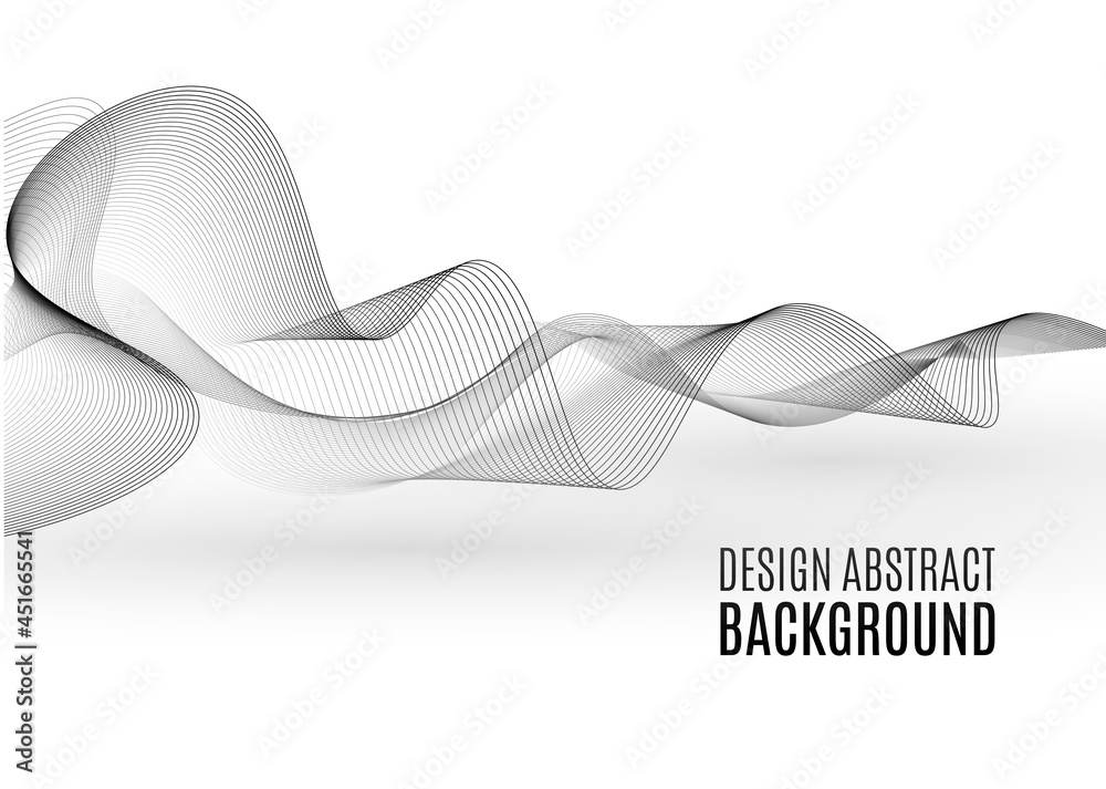 Wave of many lines with flow curve. Stock Illustration | Adobe Stock