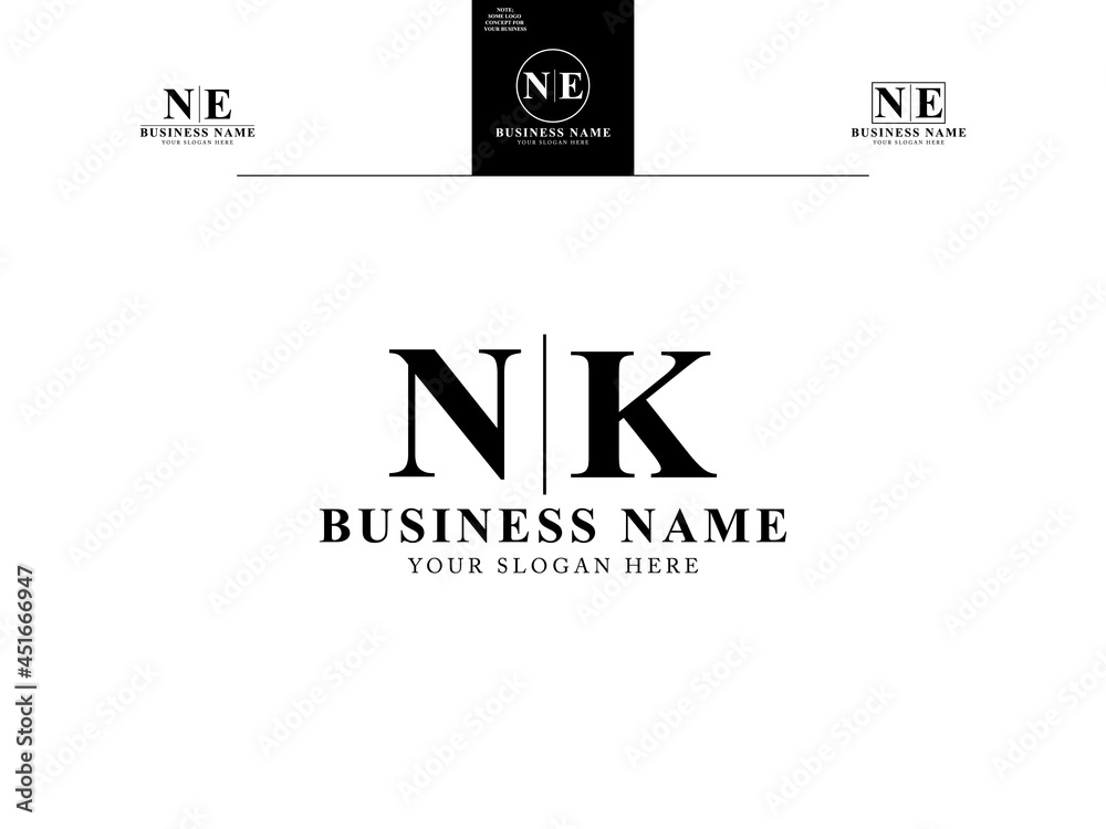Letter NK Logo Design, Monogram nk logo icon vector with Abstract N&K ...