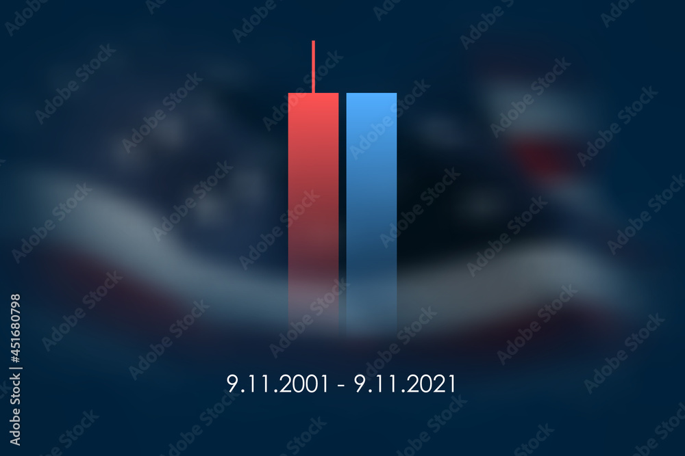 9/11 USA Never Forget September 11, 2001. Vector illustration cover ...
