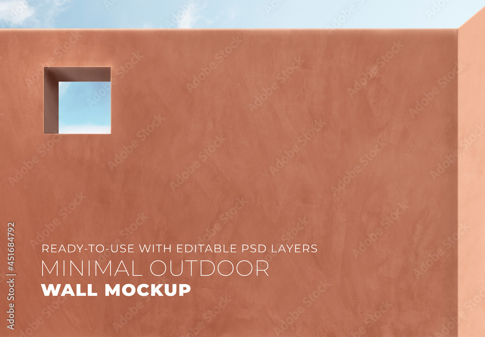 Outdoor Wall Mockup in Terracotta Mediterranean Style Stock Template ...