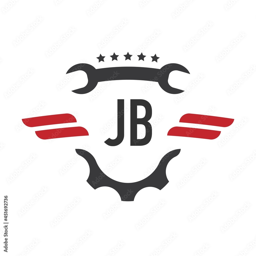 Initial Letter JB Auto Repair Logo Design Template. Auto repair ...