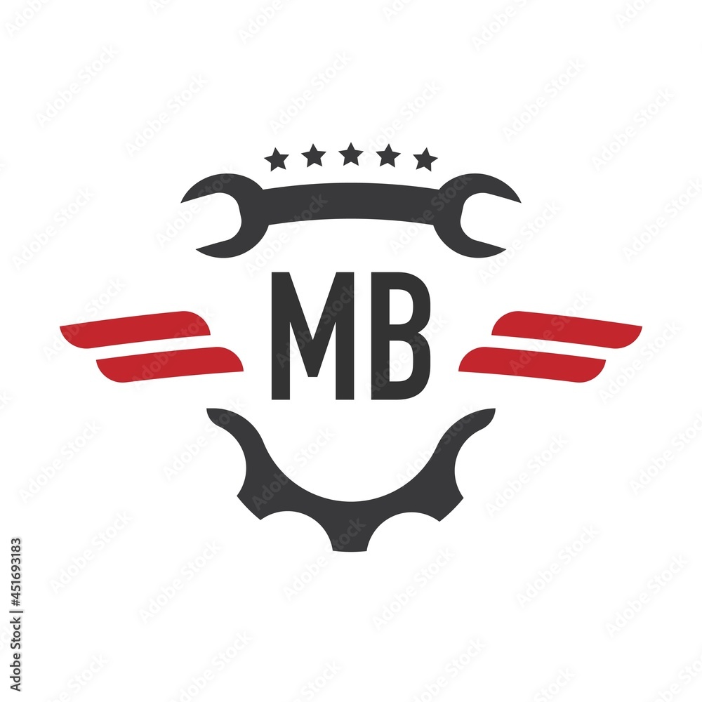 Initial Letter MB Auto Repair Logo Design Template. Auto repair ...