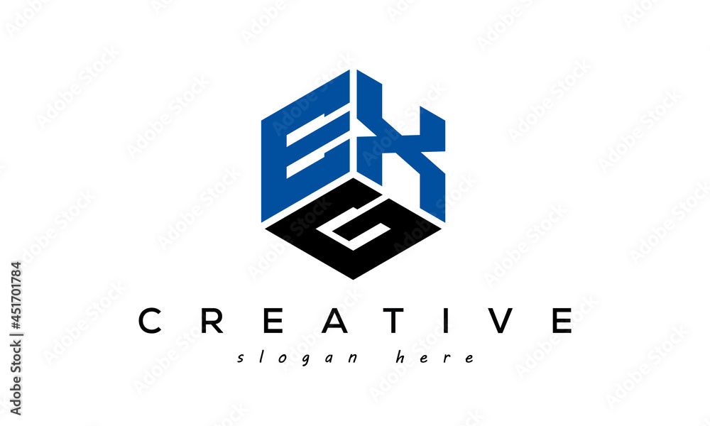 EXG letters creative logo with hexagon Stock Vector | Adobe Stock