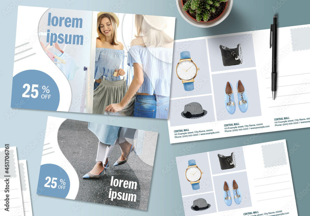 Product Sale Postcard Layout Stock Template | Adobe Stock