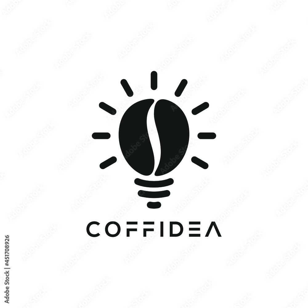 COFFEE LOGO WITH LAMP SMART CREATIVE ABSTRACT LOGO DESIGN IDEA VECTOR ...