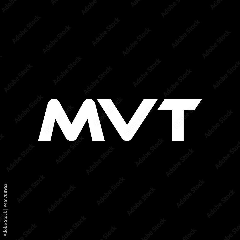 MVT letter logo design with black background in illustrator, vector ...