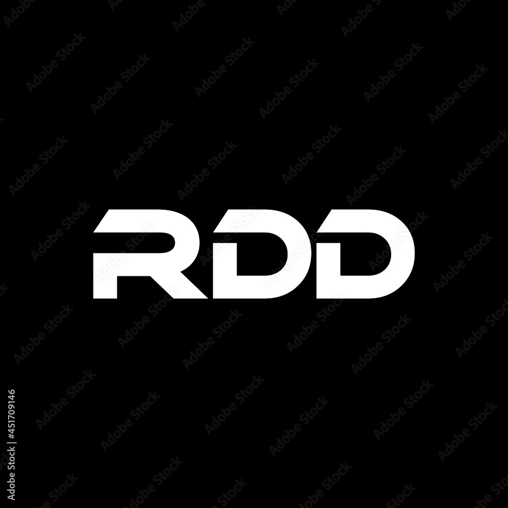 RDD letter logo design with black background in illustrator, vector ...
