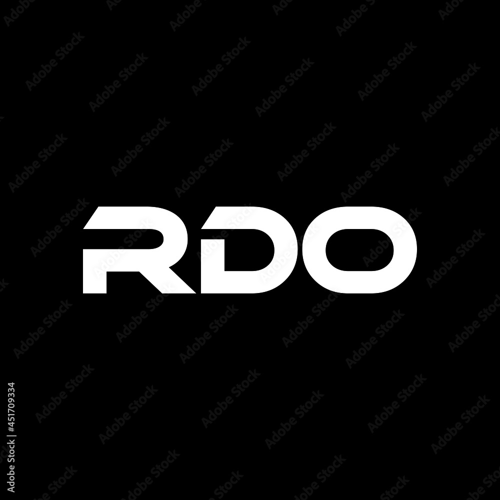 RDO letter logo design with black background in illustrator, vector ...