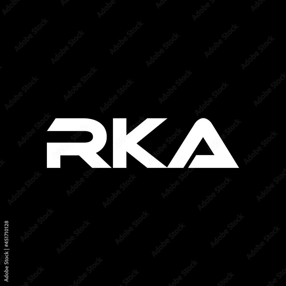 RKA letter logo design with black background in illustrator, vector ...