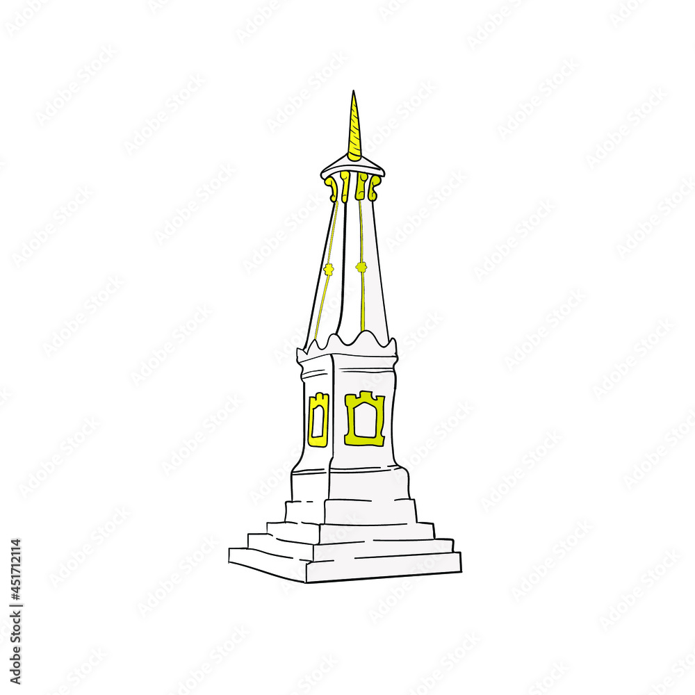 Tugu Jogja landmark of yogyakarta city design vector logo icon ...