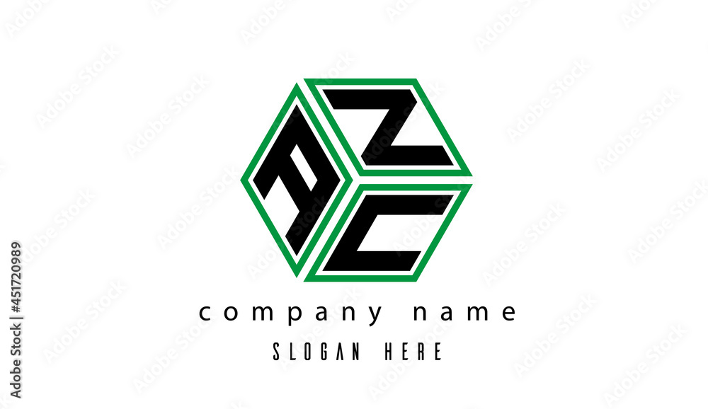 AZC polygon creative letter logo Stock Vector | Adobe Stock