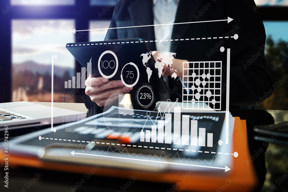 Financial report data of business operations balance sheet and income ...