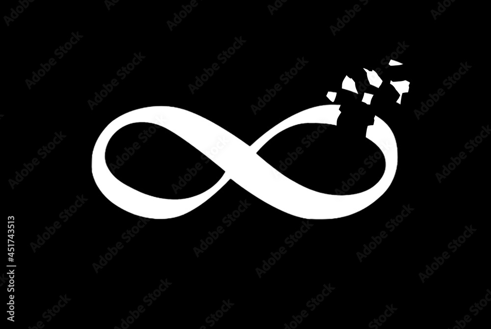 Broken infinity symbol, illustration Stock Photo | Adobe Stock