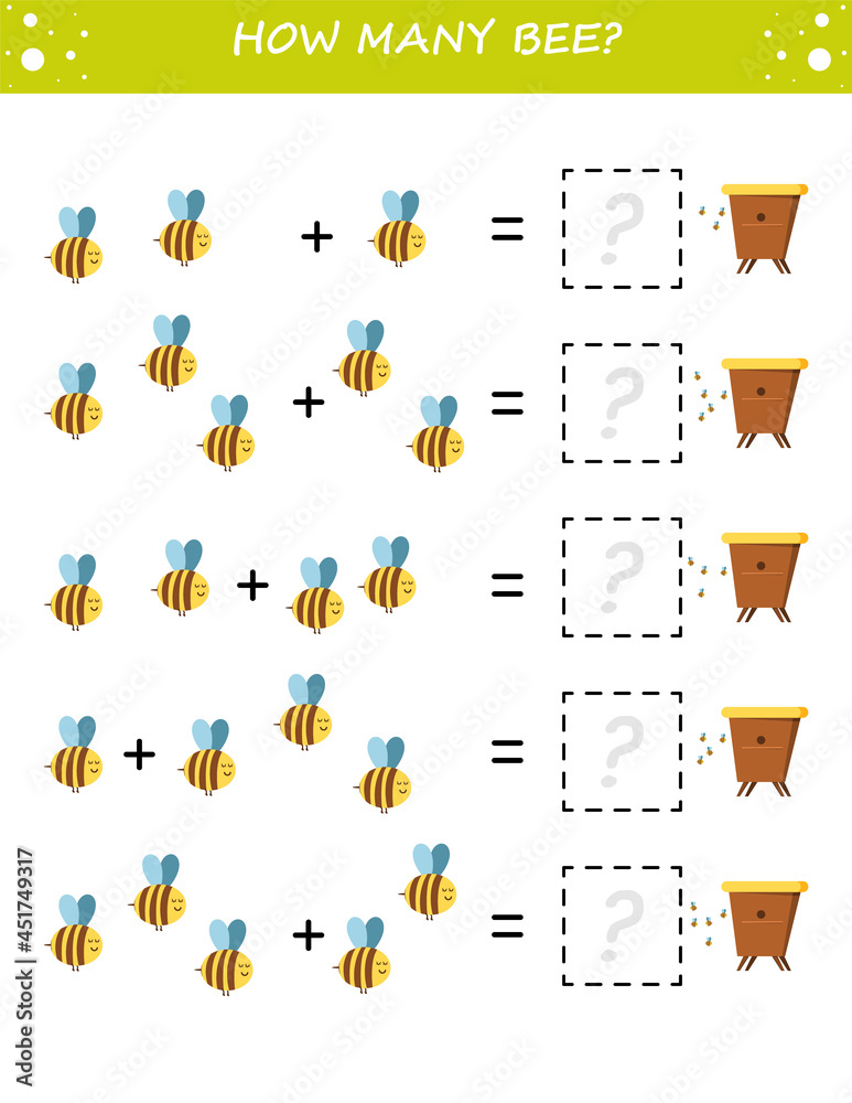 Mathematics educational game for children. Learning counting, addition ...