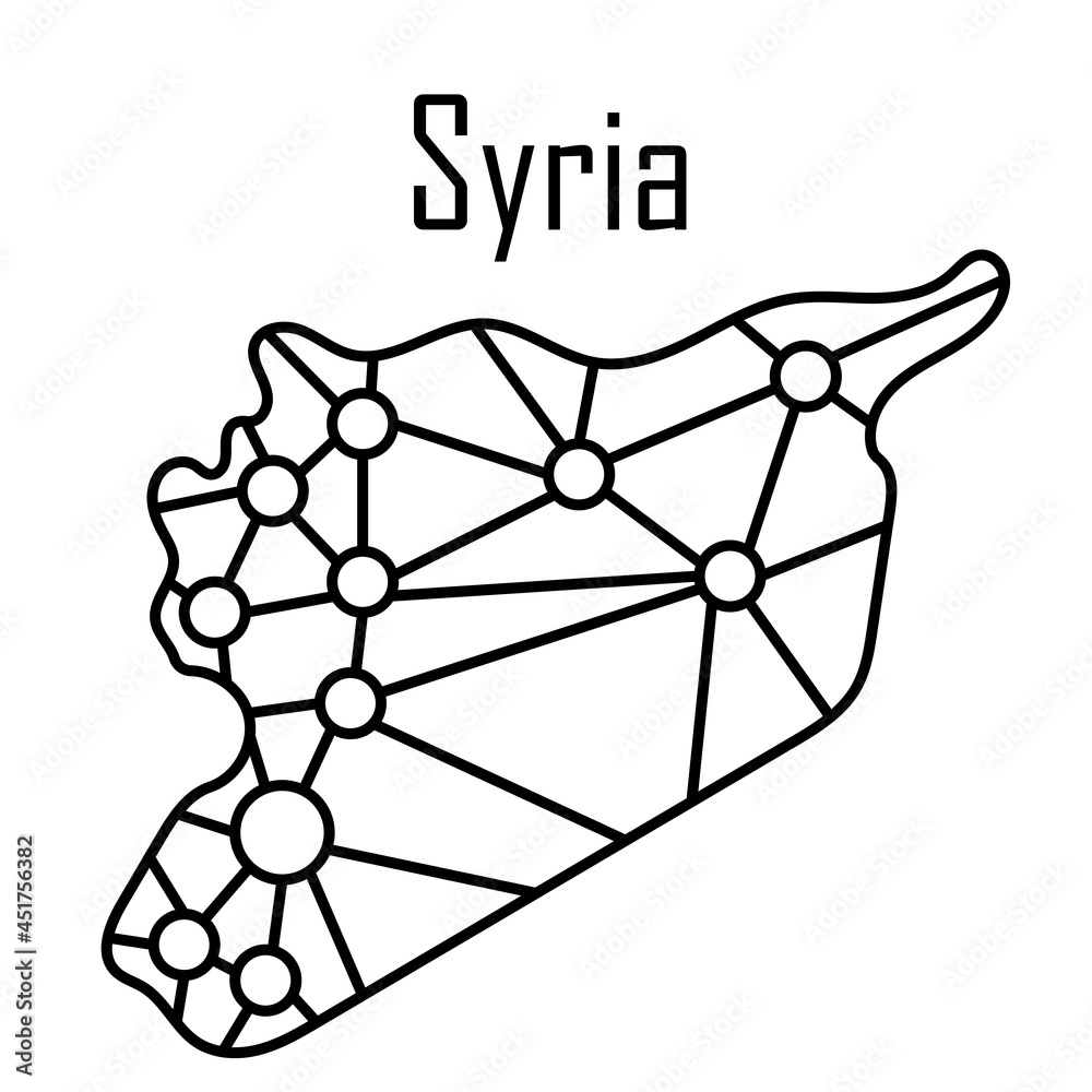 Syria map icon, vector illustration in black isolated on white ...