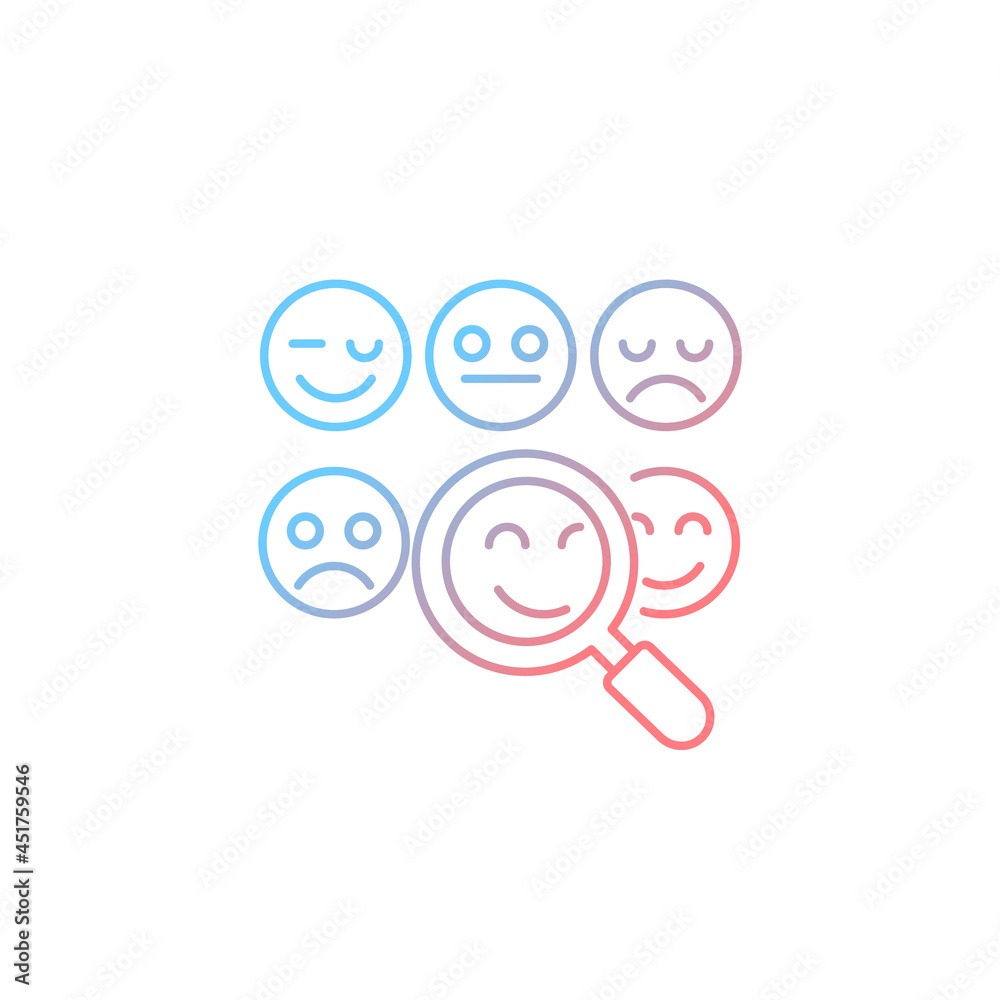 Reading emotions gradient linear vector icon. Face-to-face ...