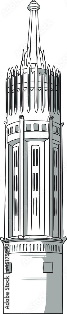 Tower, structure, medieval architecture drawing, black and white ...