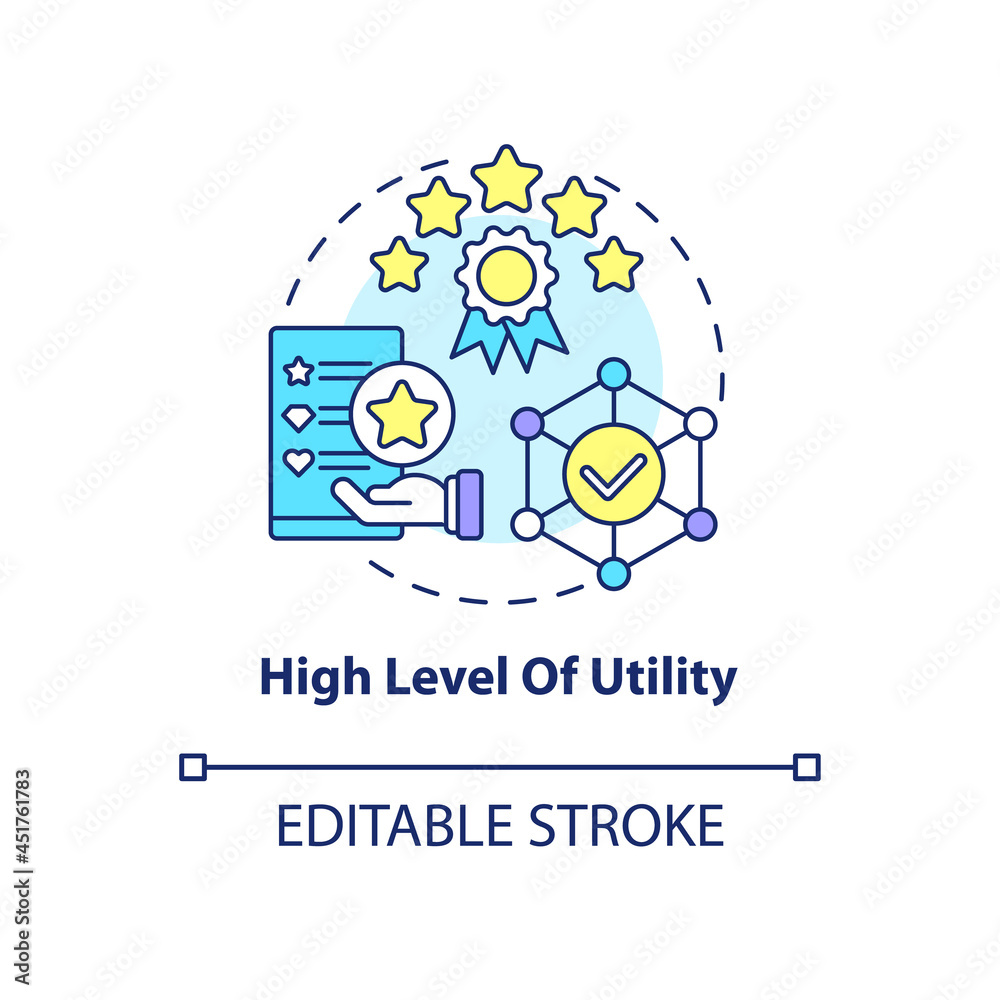 High utility level concept icon. Product usage abstract idea thin line ...