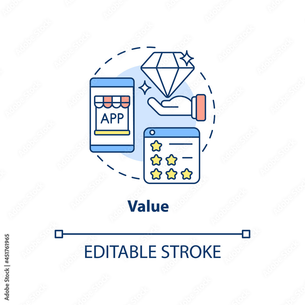 Product value concept icon. UX principle abstract idea thin line ...