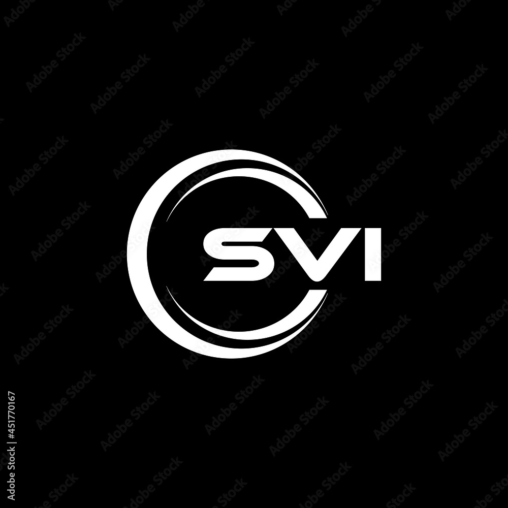 SVI letter logo design with black background in illustrator, vector ...