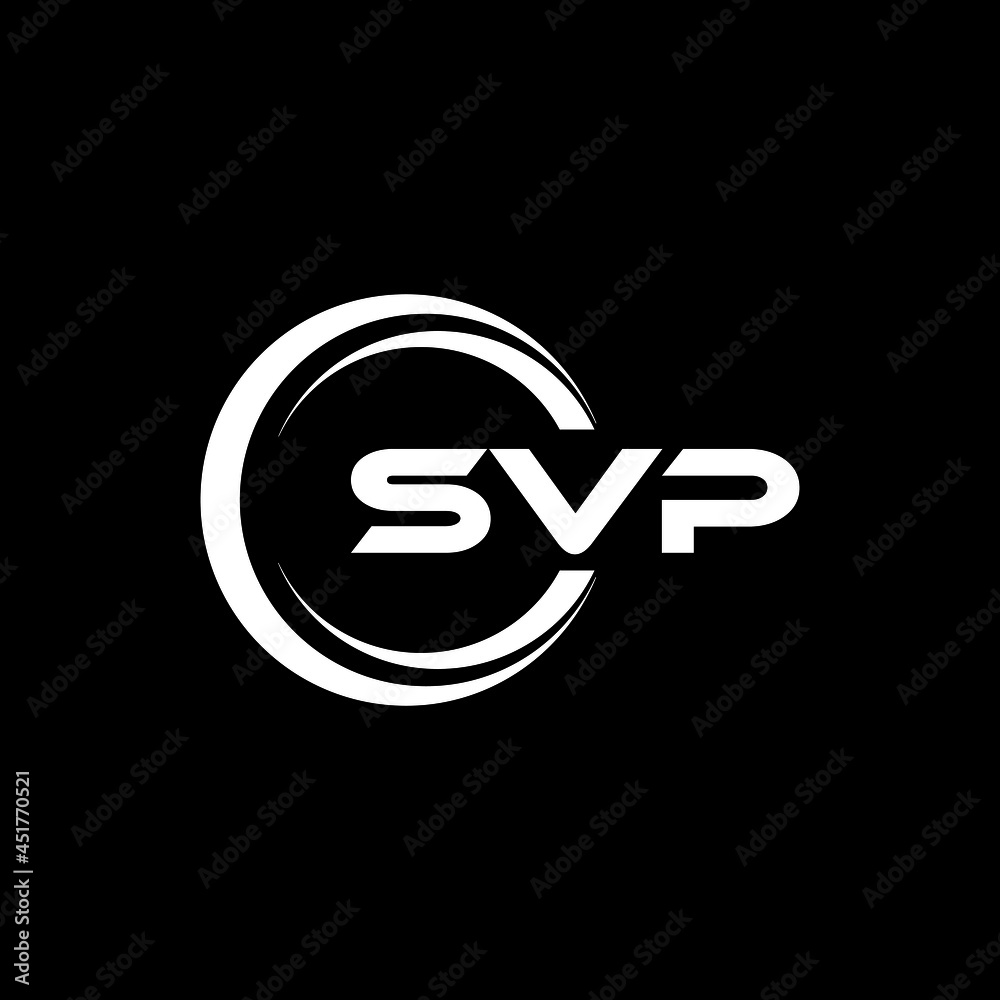 SVP letter logo design with black background in illustrator, vector ...